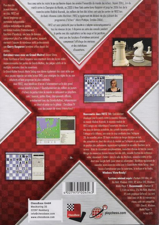 Description de Fritz 11 sur le site Échec et matériel